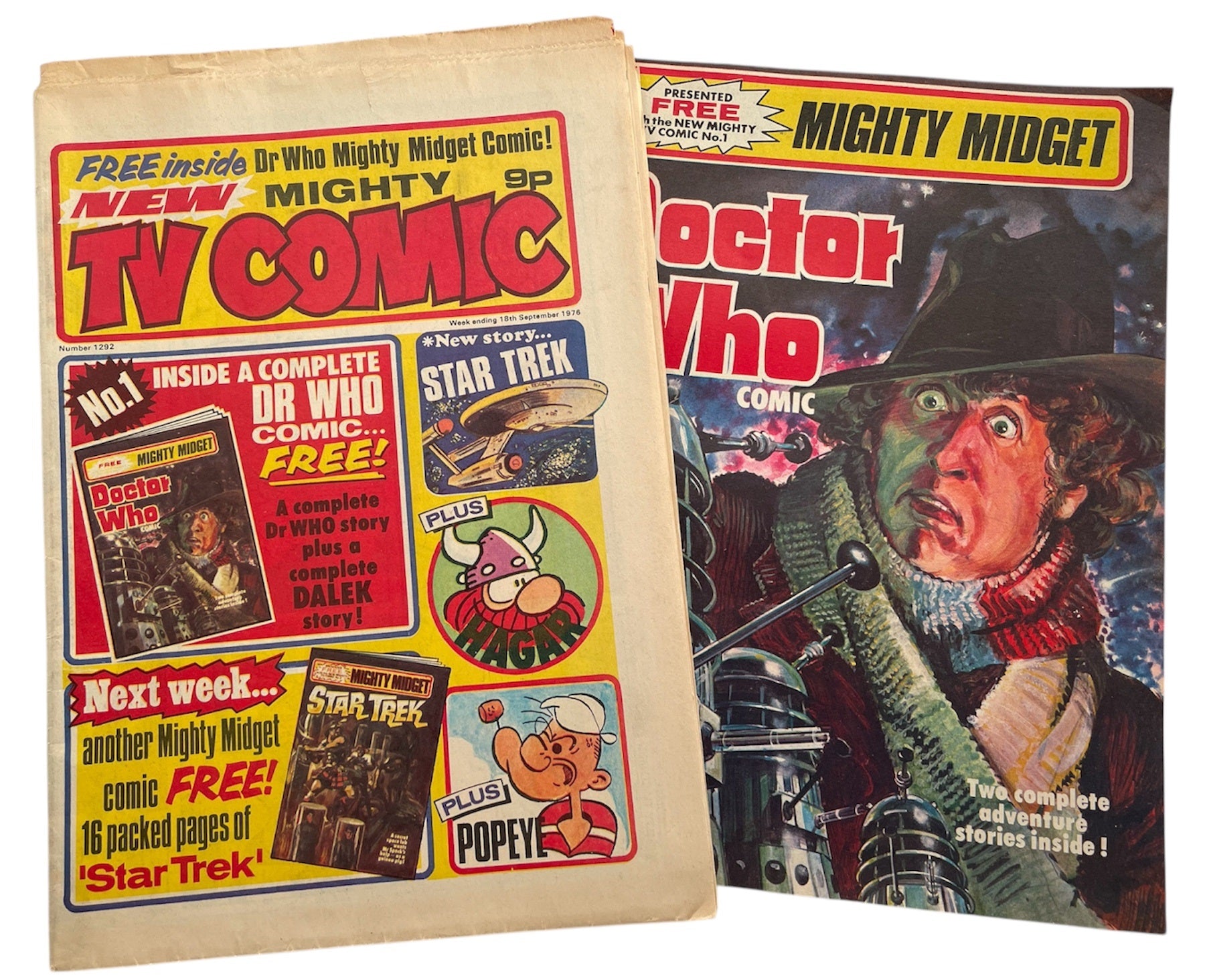 Vintage 18th September 1976 First Issue Of The New Mighty TV Comic Wee – Midas Touch Toys, Games ...