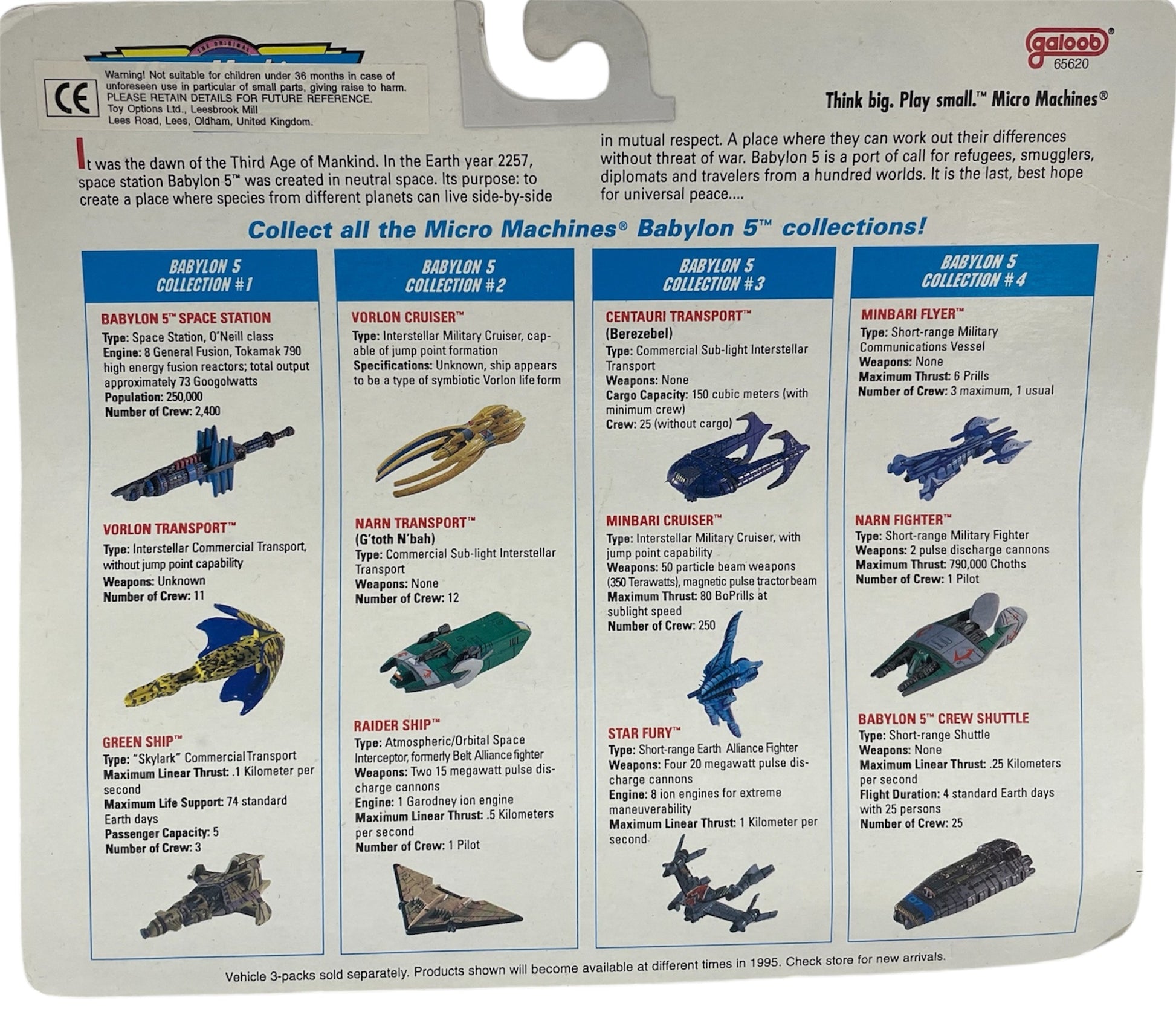 Vintage 1994 Babylon 5 Micro Machines Collection Set 1 Space Star Ship ...