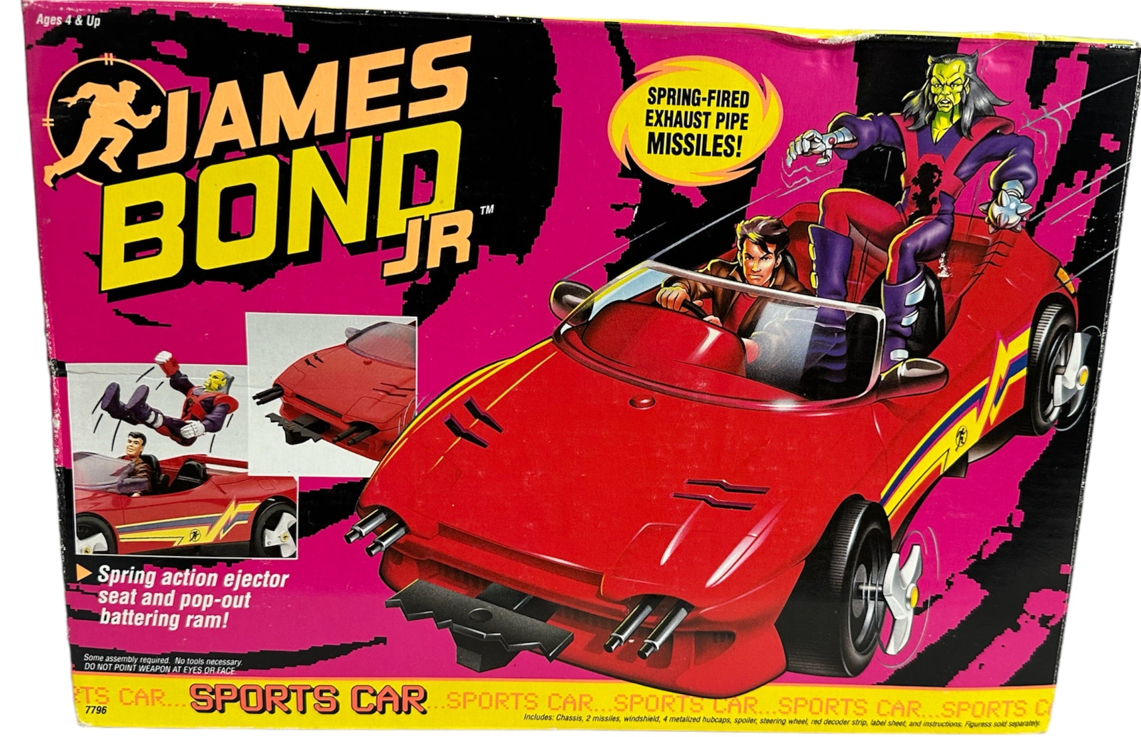 Vintage 1992 James Bond Jr - Sports Car With Spring Fired Exhaust Pipe ...