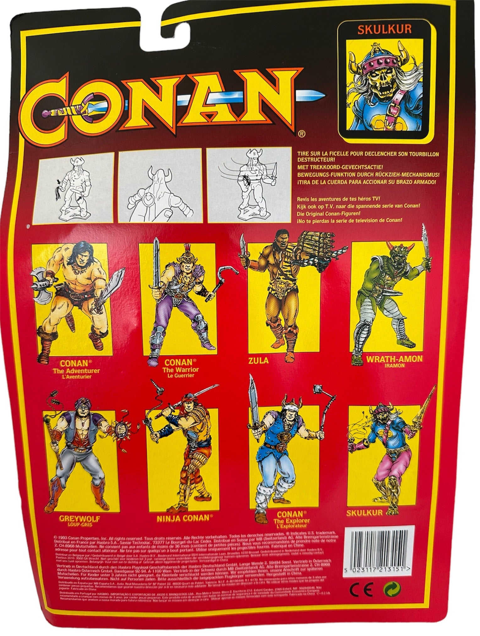 Vintage 1993 Conan The Adventurer - Skulkur 8 Inch Action Figure With ...