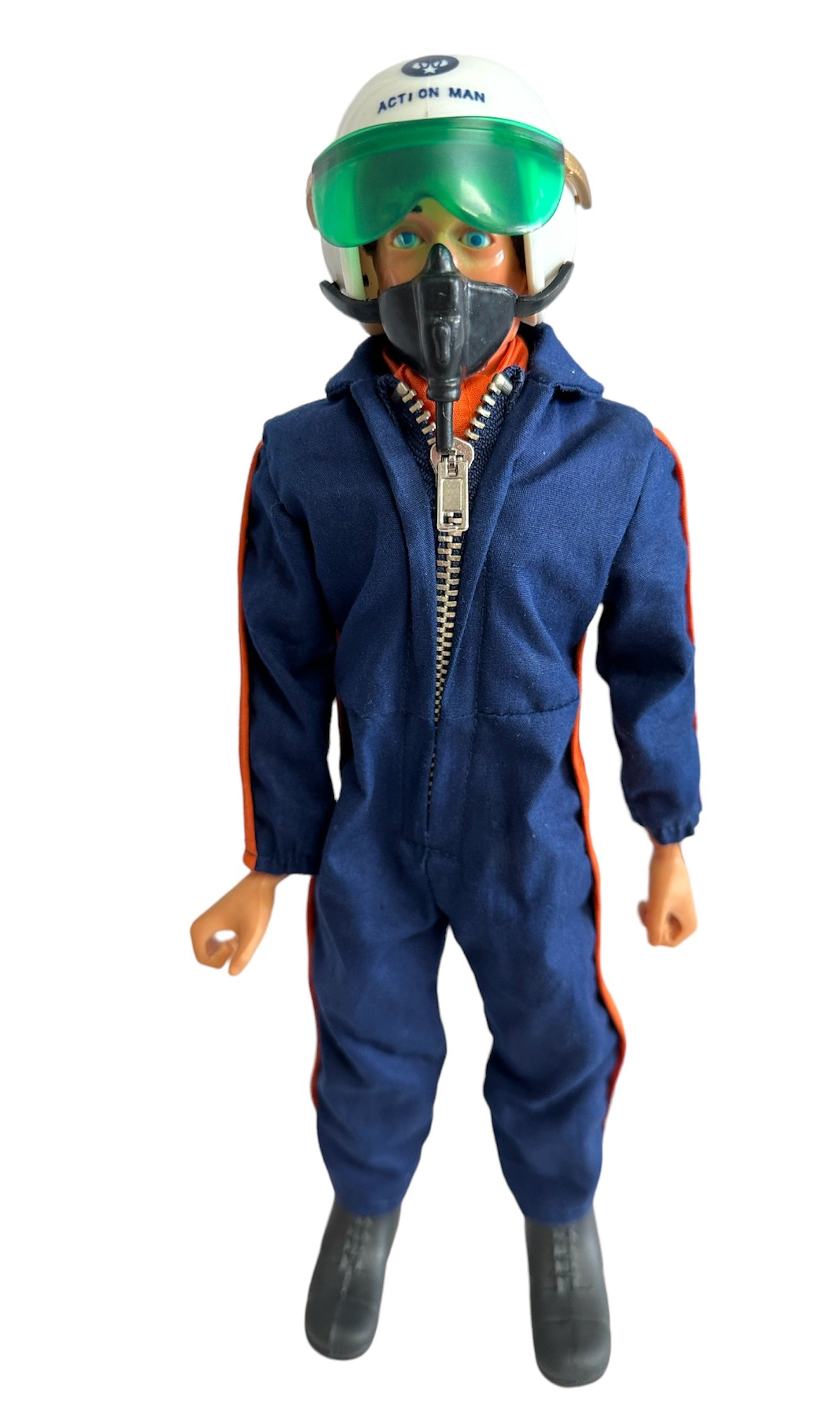 Vintage 1975 Action Man Helicopter Pilot Figure With Realistic Brown H ...