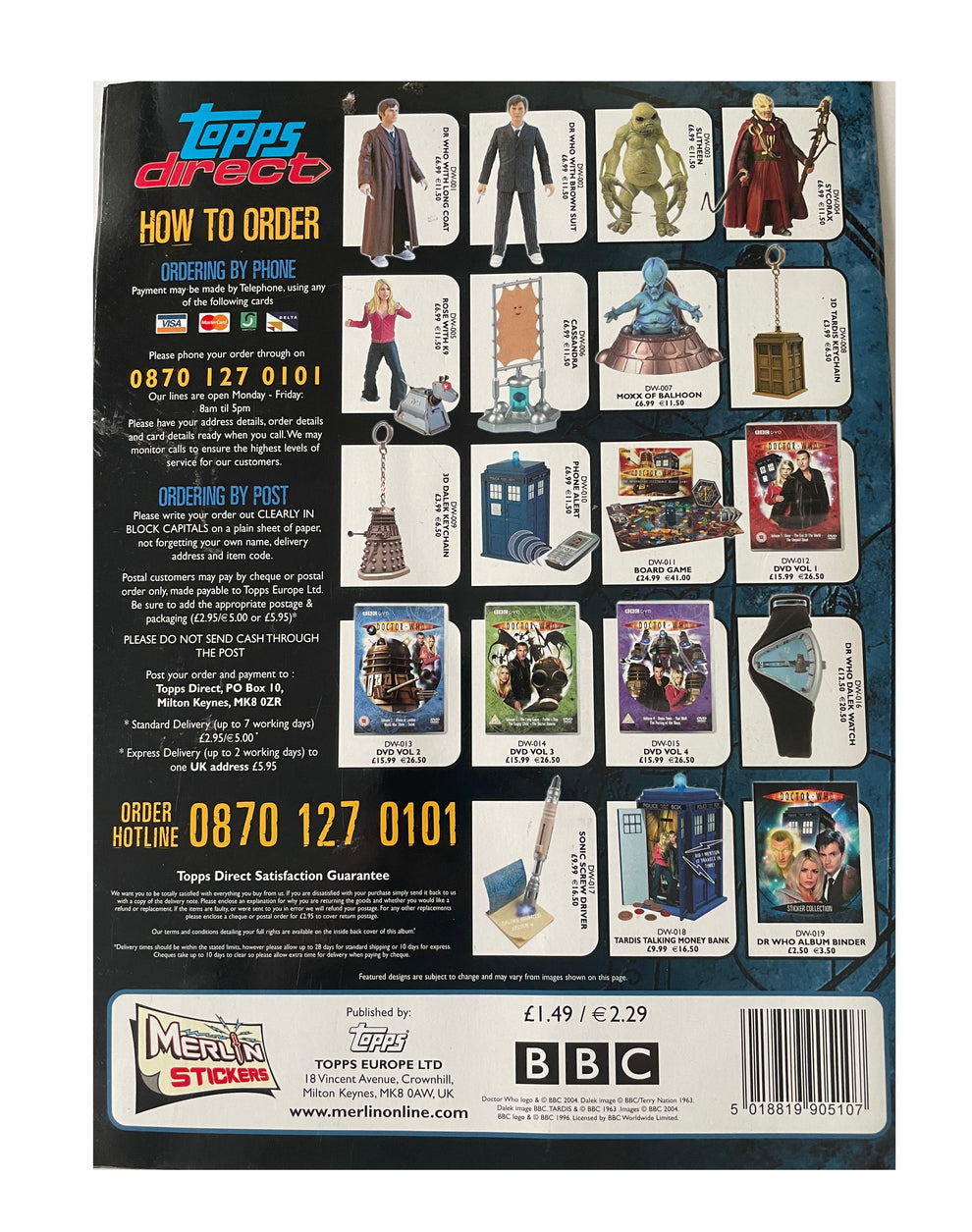 Vintage Doctor Dr Who Sticker Collection Sticker Album Book By Merlin ...