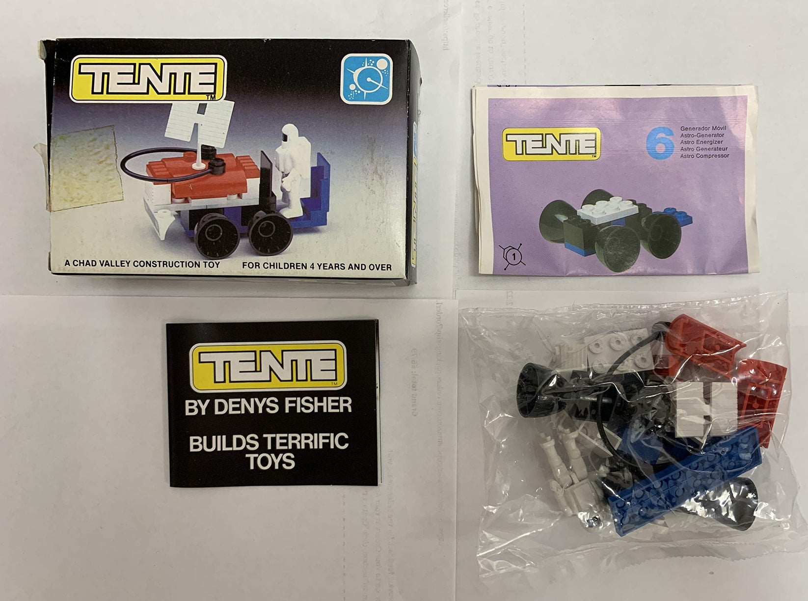 Vintage 1970's Tente Astro Energiser Building Blocks Toy Set No. 06306 ...